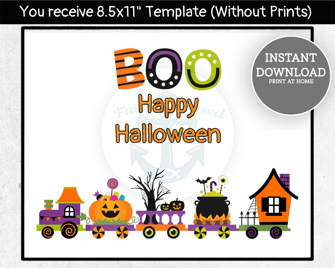Printable Handprint Craft BOO Happy Halloween Train Cute - Etsy