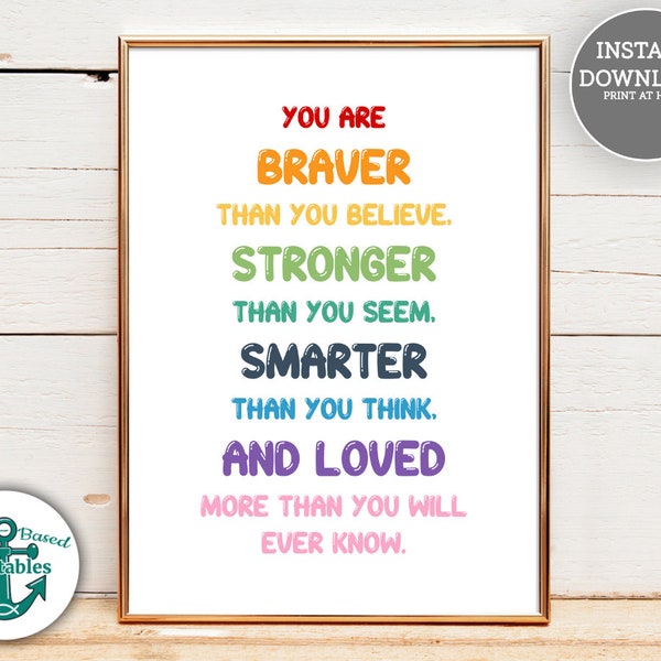You Are Braver Than You Believe - Etsy