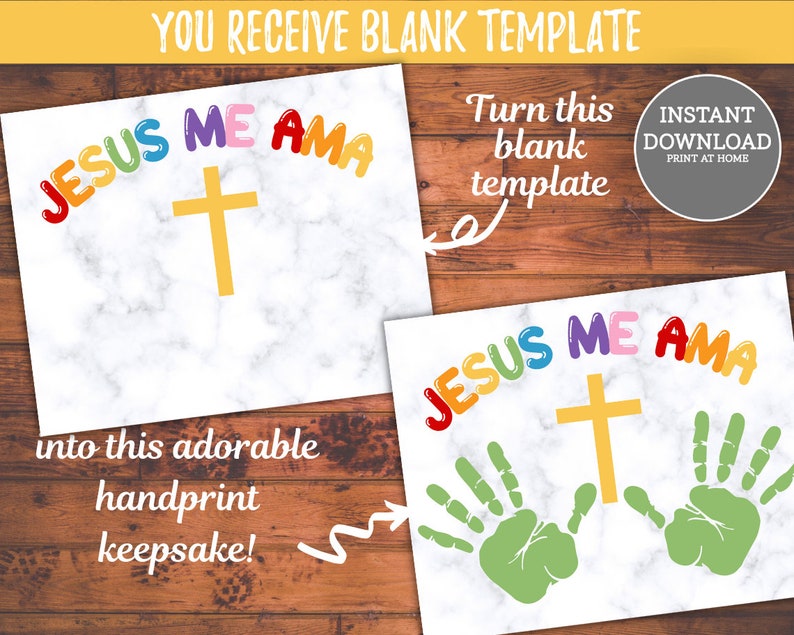 Jesus Me Ama Spanish Printable Handprint Craft Christian Homeschool ...