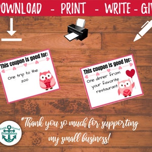 Cute Printable Valentines Coupons for Kids Reward Coupons for Kids ...