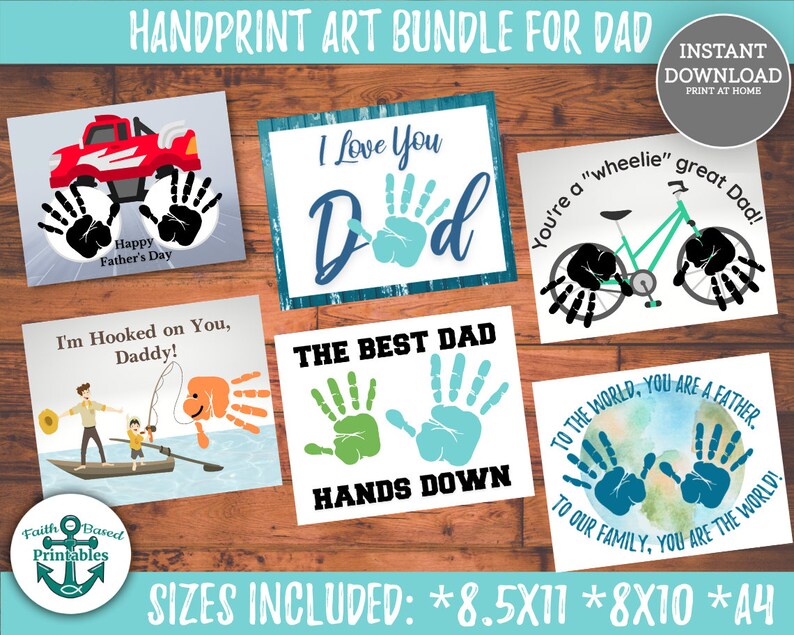 Father's Day Gift Handprint Art Fathers Day Craft for Kids - Etsy