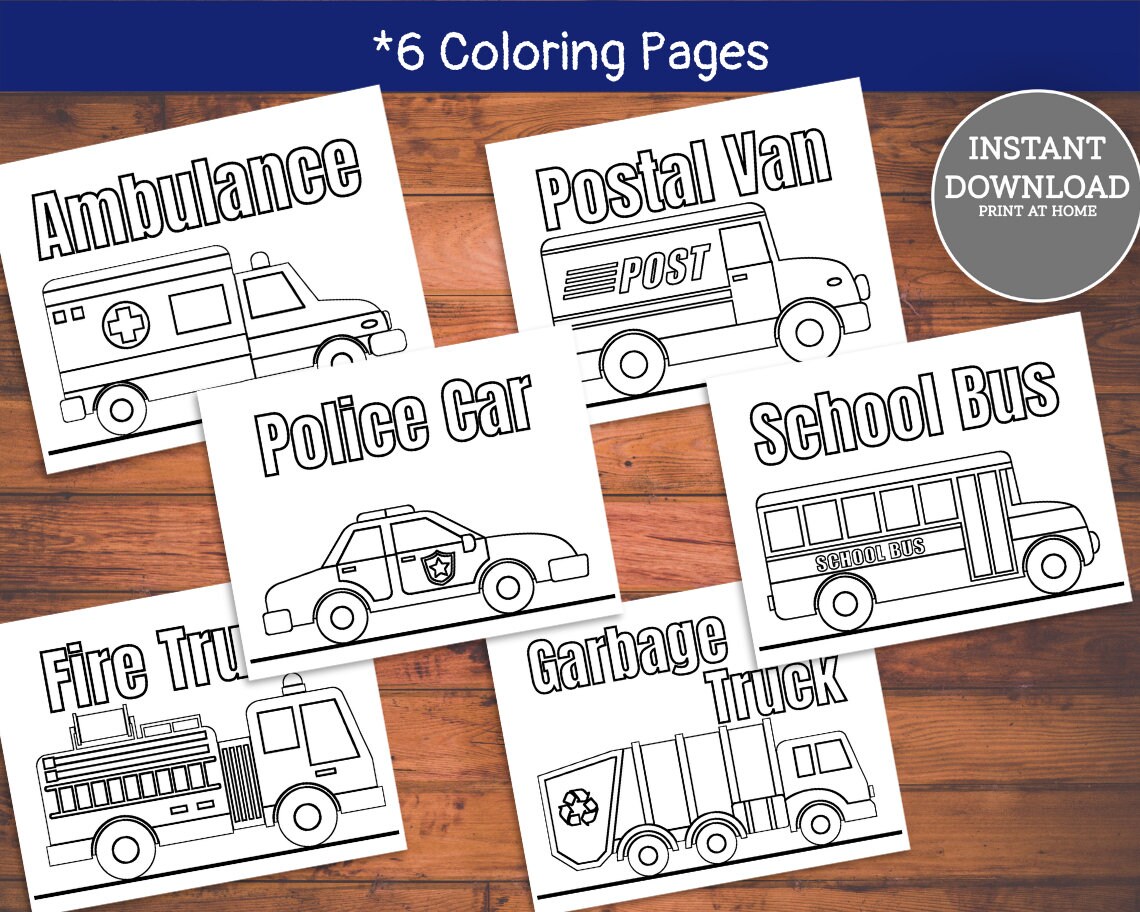 Toddler Printable Community Vehicles Activities Vehicle - Etsy