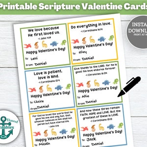 Christian Valentine Cards for Kids Printable Bible Verse Valentines ...