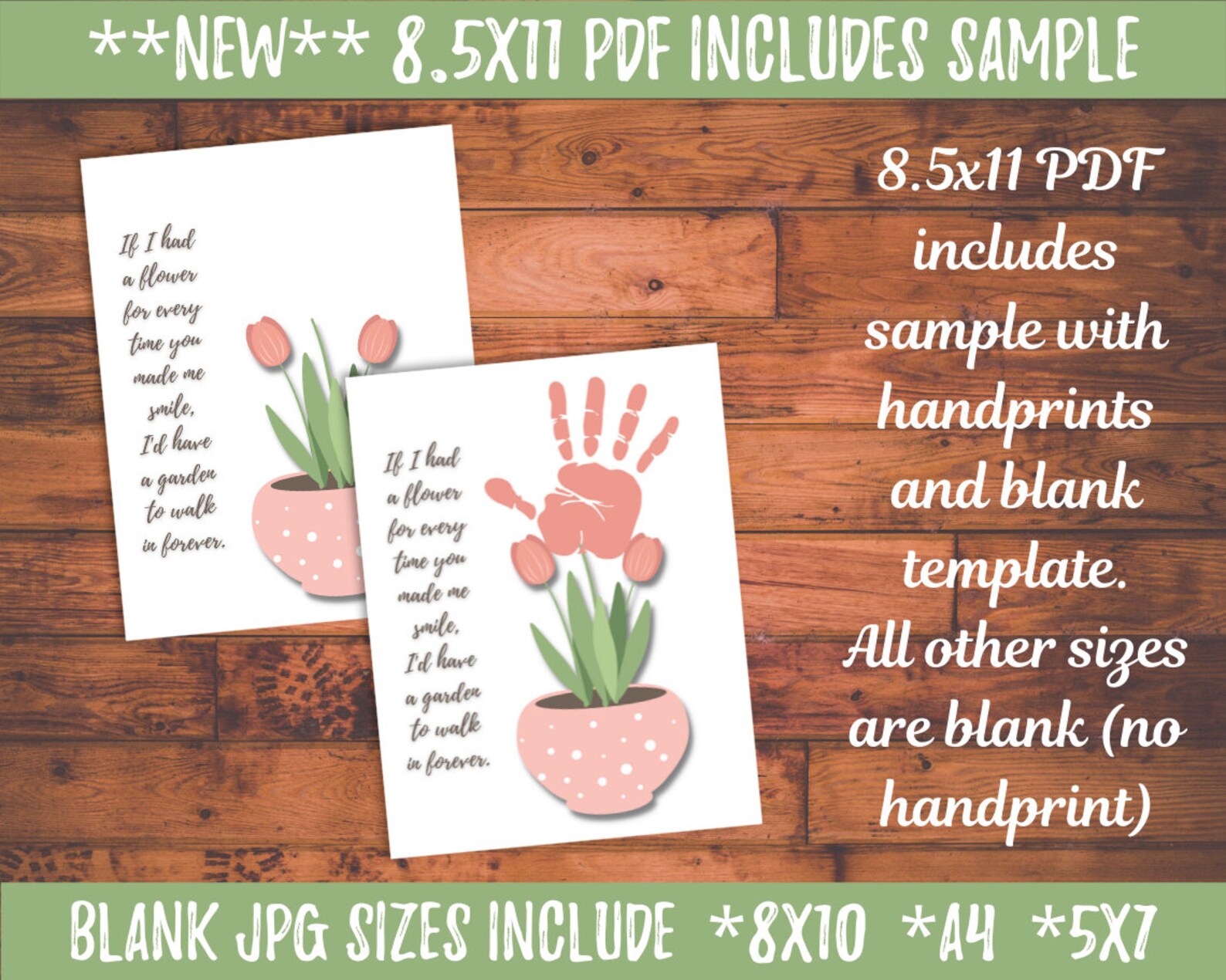 Handprint Art Flower Handprint Gift Mother's Day Printable Handprint ...