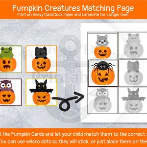 Halloween Matching Game, Pumpkin Matching Activity, Pumpkin Game ...