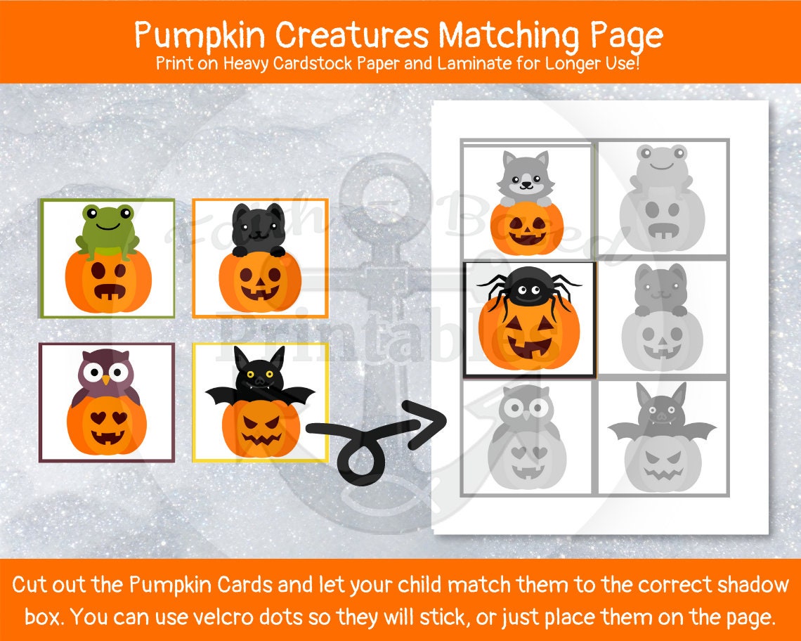 Halloween Matching Game Pumpkin Matching Activity Pumpkin - Etsy