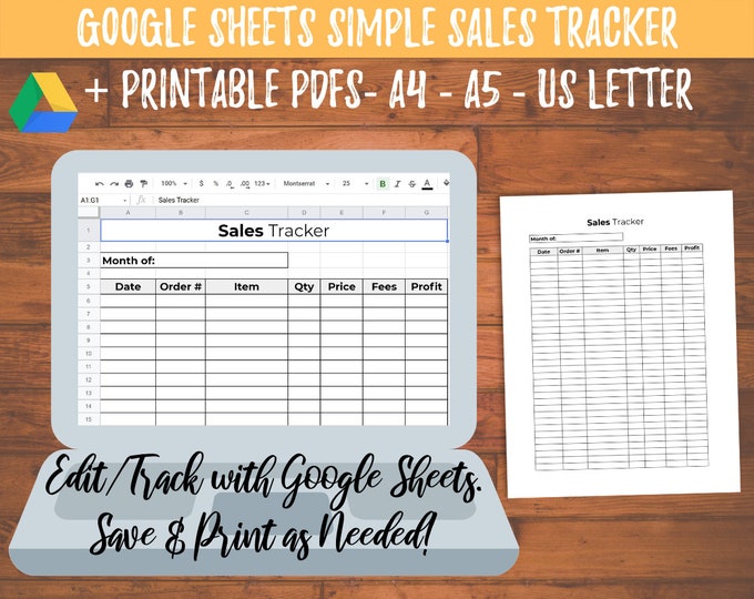 Editable Sales Tracker Template Google Sheets Sales Sheet Printable ...