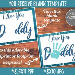 Father's Day Handprint Gift I Love You Daddy Printable Hand Print ...