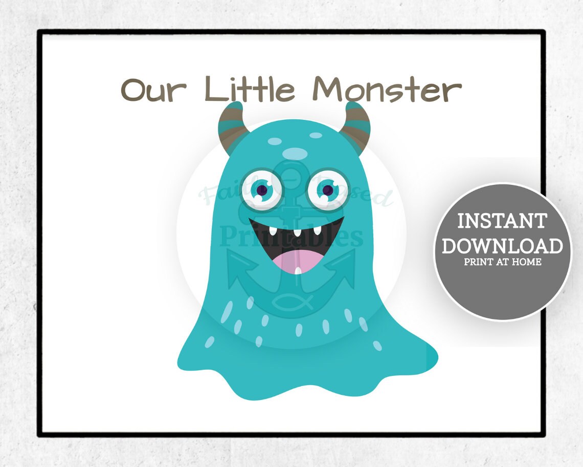 Our Little Monster Printable Halloween Handprint Card Bundle - Etsy