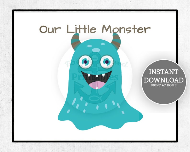 Our Little Monster Printable Halloween Handprint Card Bundle | Etsy