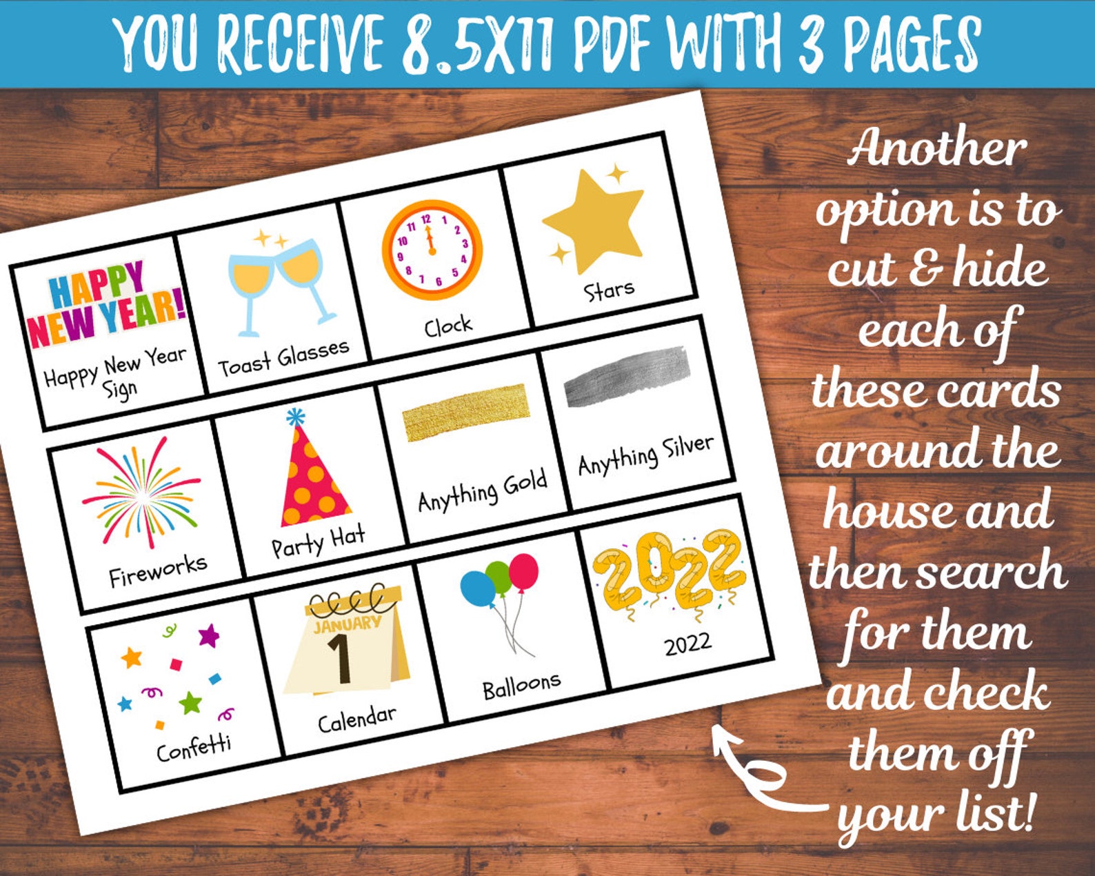 New Years Scavenger Hunt Printable for Kids 2022 New - Etsy