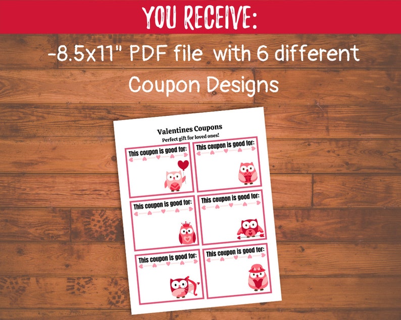 Cute Printable Valentines Coupons for Kids Reward Coupons for - Etsy