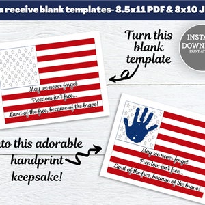 Handprint Card for Veteran Memorial Day Veterans Day Craft Hand Print ...