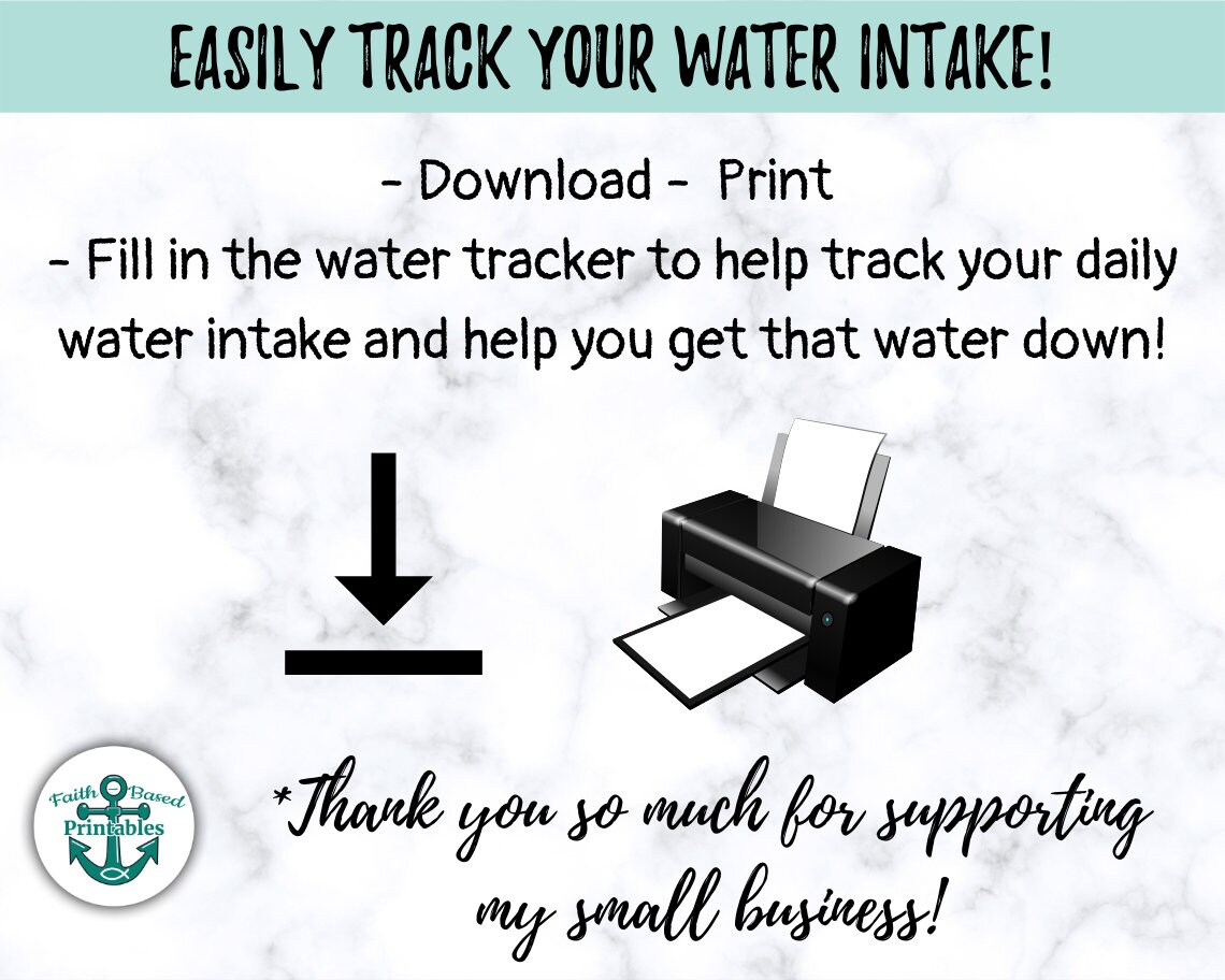 Printable Water Tracker PDF Water Tracker Template Water - Etsy