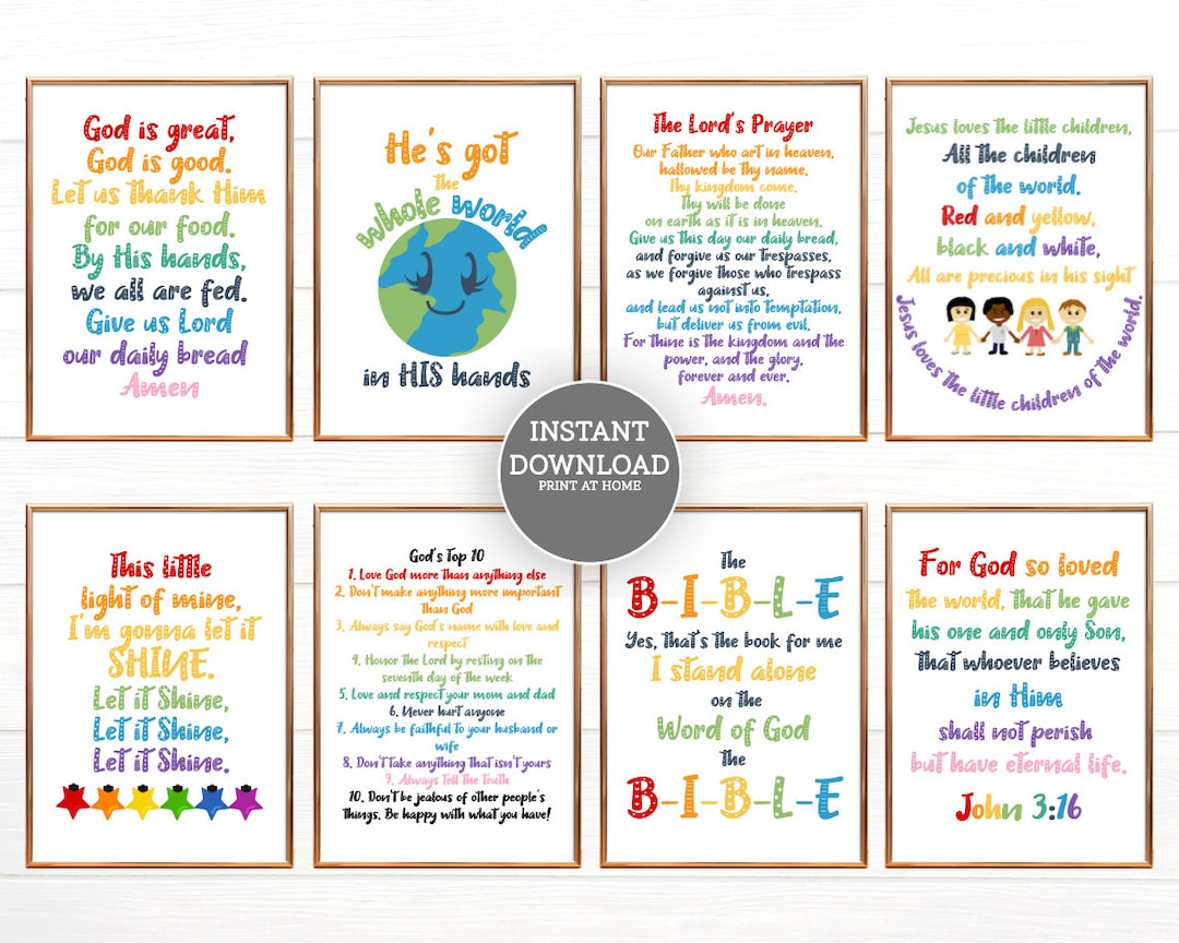 Christian Kids Bundle Bible Verses Songs Scripture God is Great ...