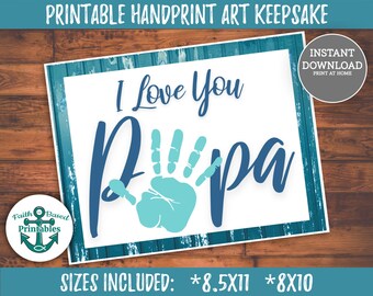 Father’s Day “I Love You Dad” Handprint Gift - Etsy
