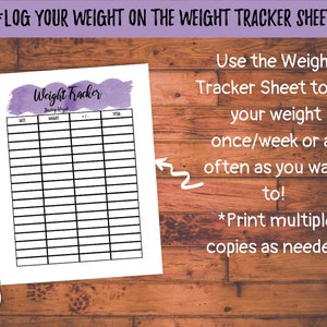Purple Weight Loss Journal Printable Meal Planner Template PDF Weight ...