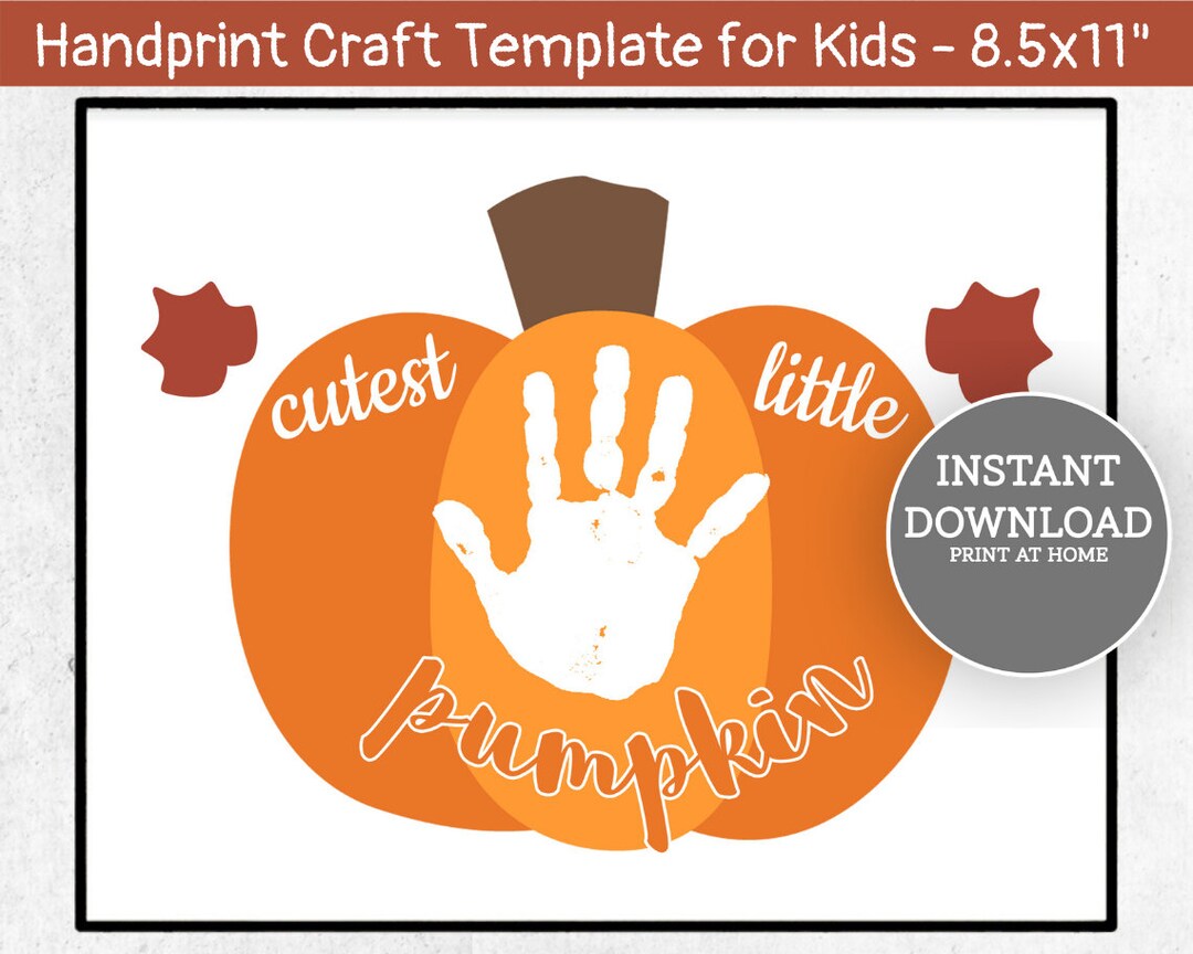 Cutest Little Pumpkin Handprint Craft, Halloween Handprint Keepsake ...