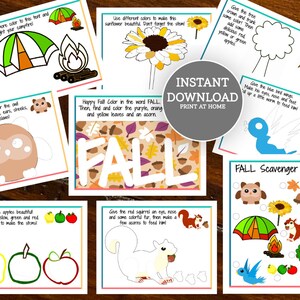 Fall Playdough Mat Printable Bundle BONUS Fall Scavenger Hunt ...