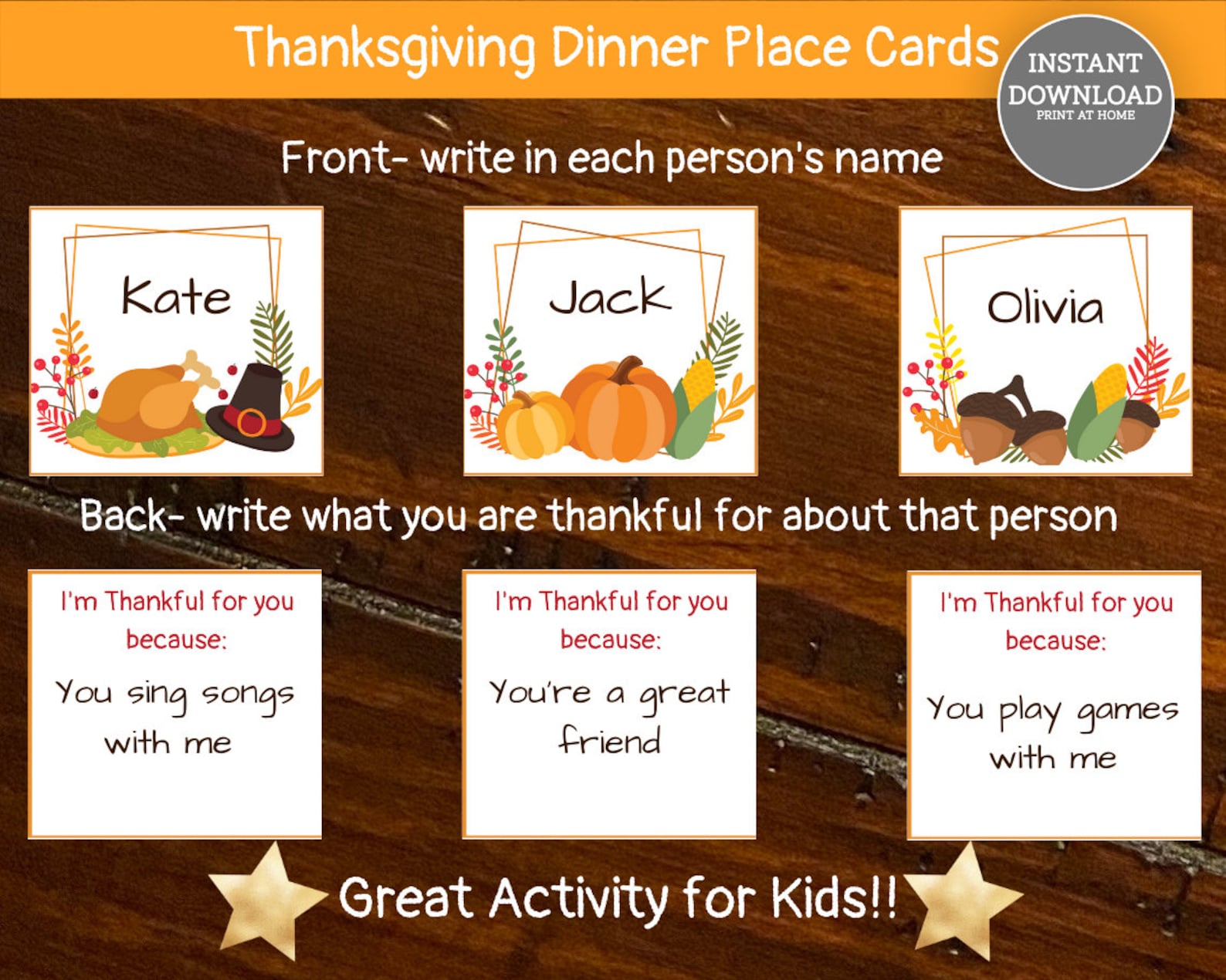 Thanksgiving Name Cards Thanksgiving Dinner Table Place - Etsy
