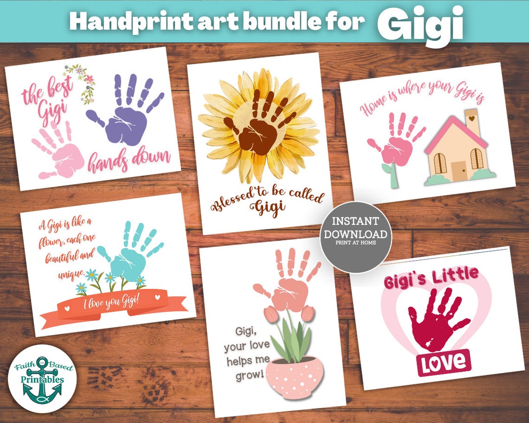 Handprint Art for Gigi Mother's Day Gift Hand Print Craft Bundle ...