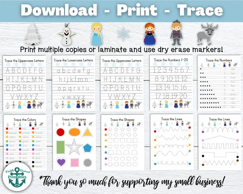 Printable Tracing Worksheets Handwriting Bundle Alphabet - Etsy