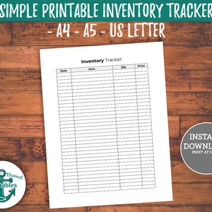 Printable Simple Inventory List PDF Inventory Template Printable ...