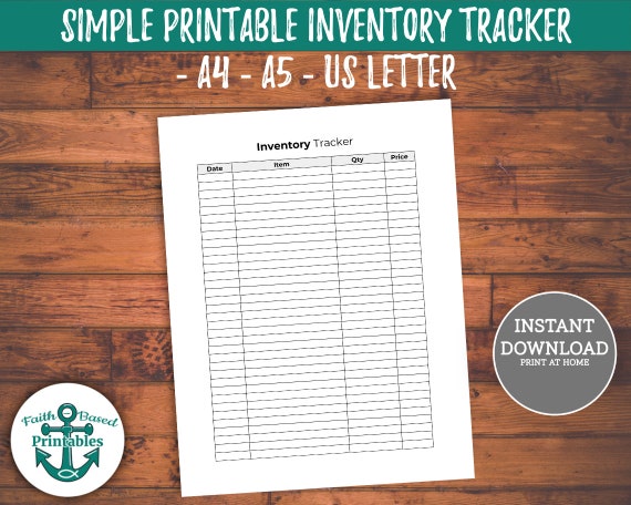 Printable Simple Inventory List PDF Inventory Template - Etsy