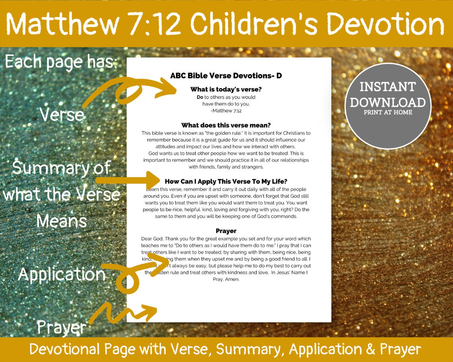 Golden Rule Devotion for Kids, Matthew 7:12 Golden Rule Activities ...
