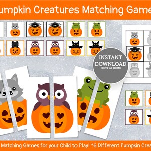 Halloween Matching Game, Pumpkin Matching Activity, Pumpkin Game ...