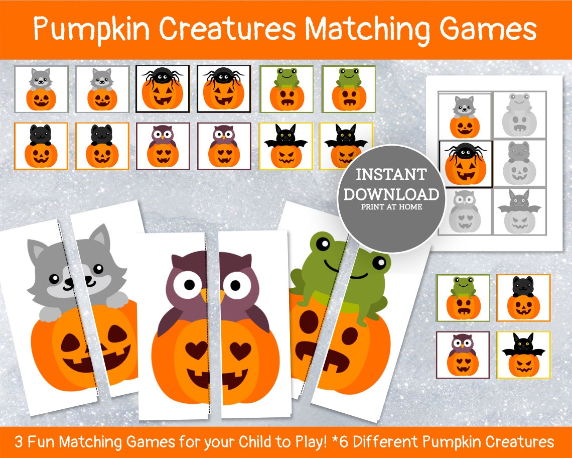 Halloween Matching Game Pumpkin Matching Activity Pumpkin - Etsy