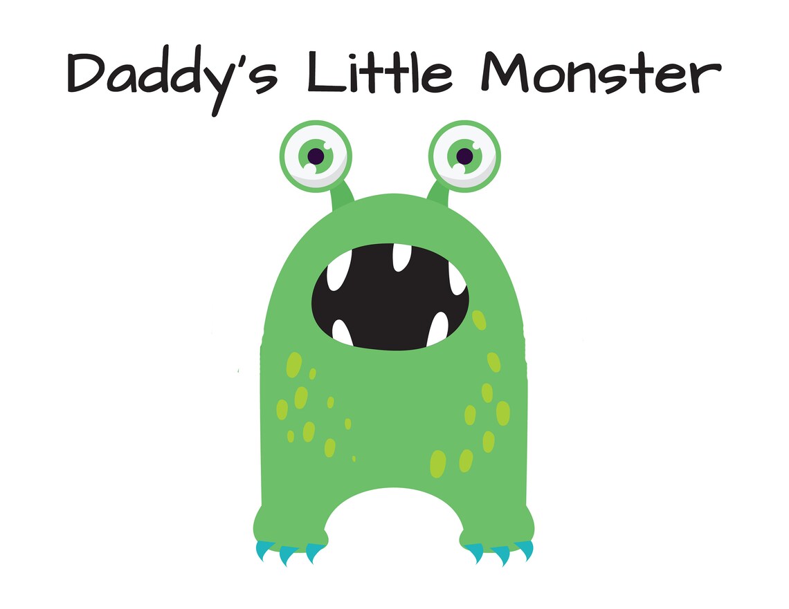 Daddy's Little Monster Printable Handprint Card Bundle - Etsy