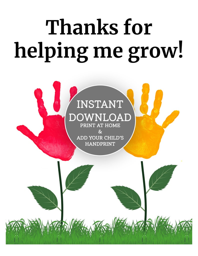 Kids Handprint Printable Craft Kids Handprint Flower Gift - Etsy