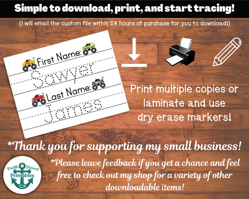 Custom Name Tracing Sheet Handwriting Practice Personalized - Etsy