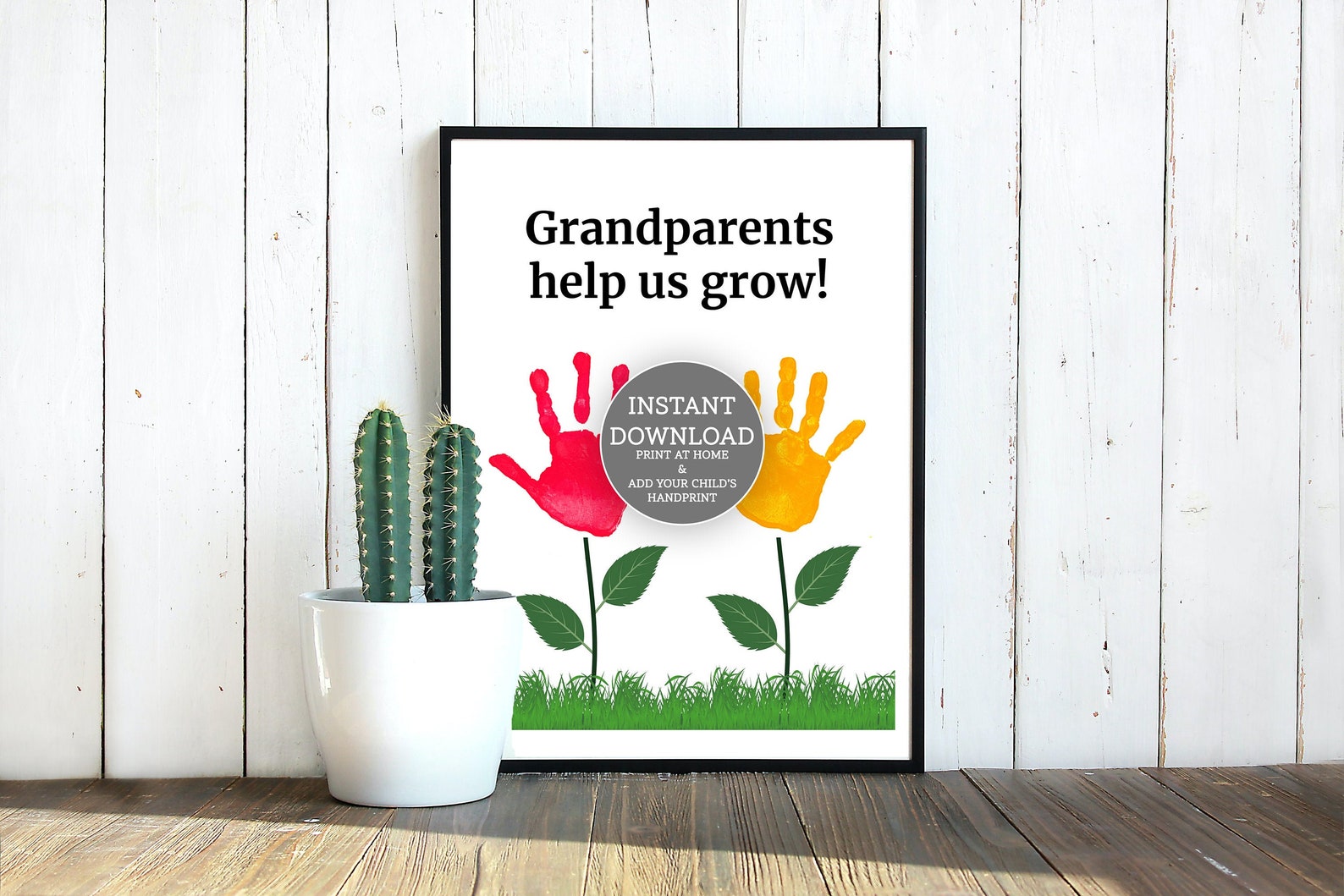 Grandparent's Day Printable Flower DIY Grandparent's | Etsy
