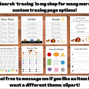 Custom Name Tracing Sheet for Kids Farm Cow Chicken Handwriting ...