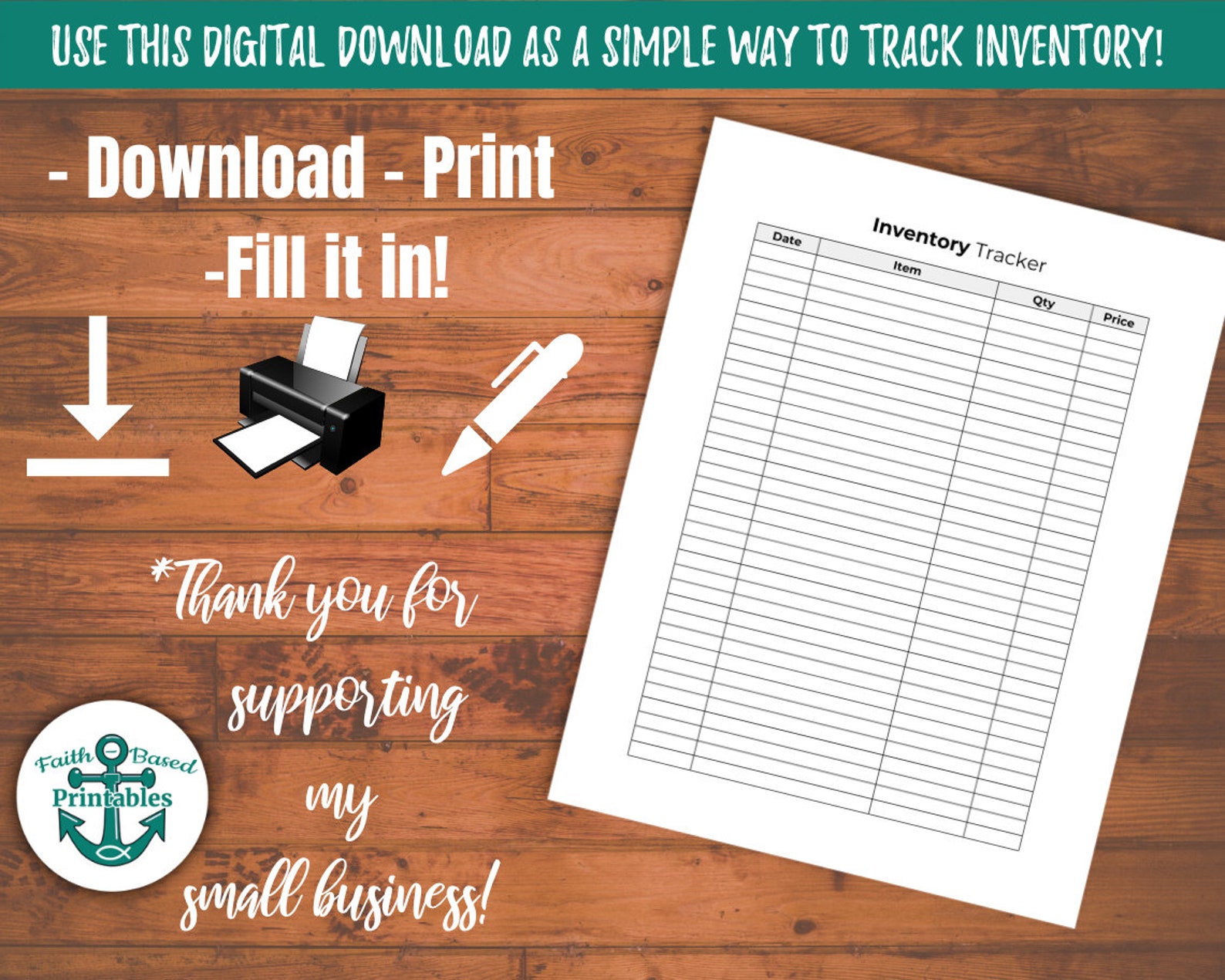 Printable Simple Inventory List PDF Inventory Template Printable ...