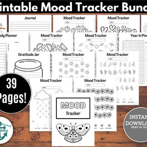Mood Tracker Journal Printable Daily Mood and Productivity Planner ...
