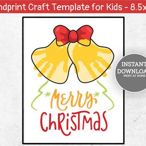 Christmas Keepsake, Jingle Bells Craft Template, Printable Handprint ...