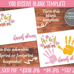 Mothers Day Handprint Art the Best Mom Hands Down Printable Handprint ...