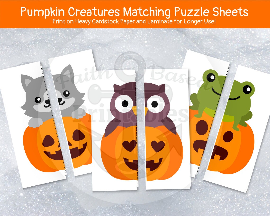 Halloween Matching Game Pumpkin Matching Activity Pumpkin - Etsy