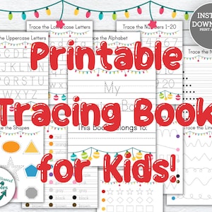 Printable Christmas Busy Book Tracing Sheets Quick Easy Handwriting ...
