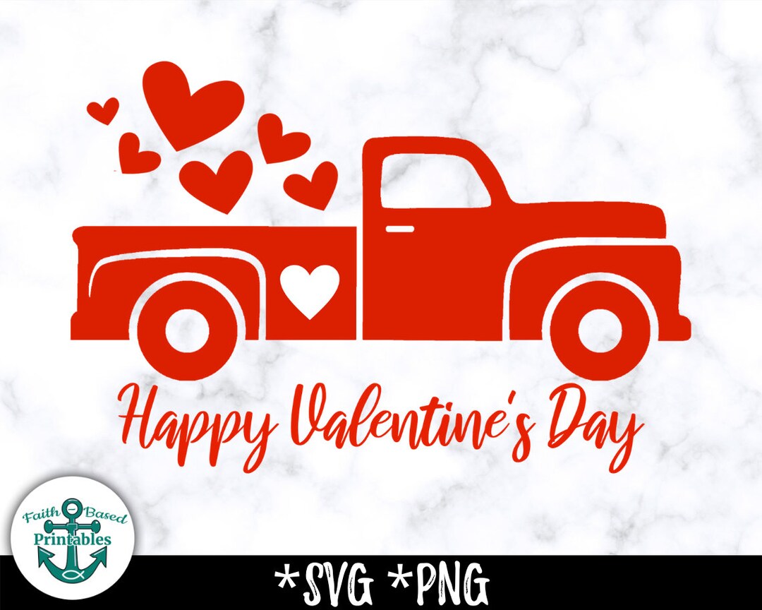 Red Truck SVG Valentine Truck SVG Red Truck Valentines SVG Red Truck ...