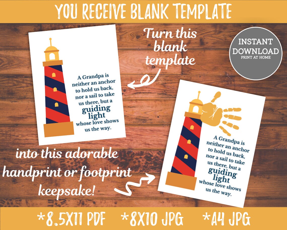 Printable Craft for Grandpa Fathers Day Handprint Art - Etsy