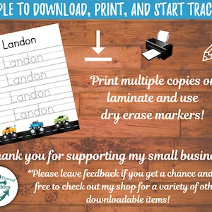 Custom Name Tracing Sheet Handwriting Practice Personalized Monster ...