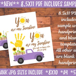 You Are My Sunshine Sunflower Handprint Craft for Grandma You Are My ...