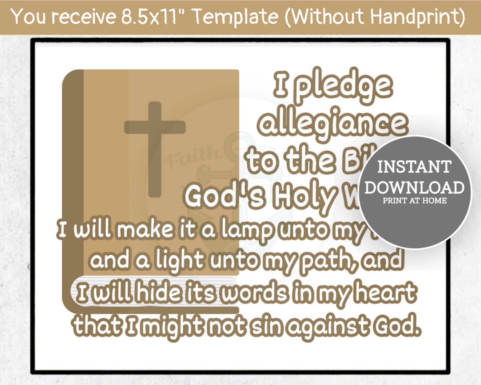 Pledge to the Bible Handprint Craft, Christian Kids Activity (PDF & JPG ...