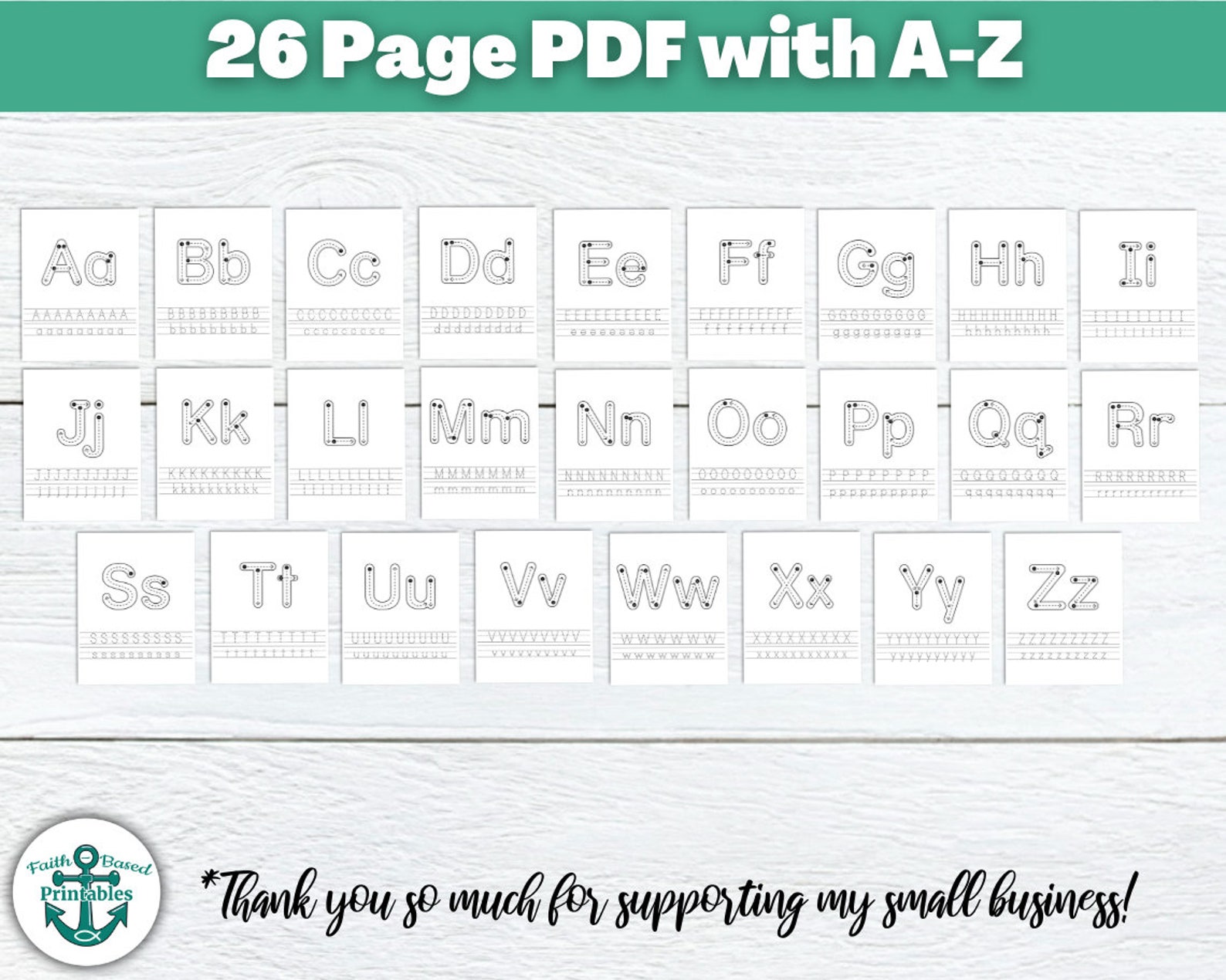 Alphabet Tracing Sheets Printable Bundle ABC Abcs Letter Letters ...