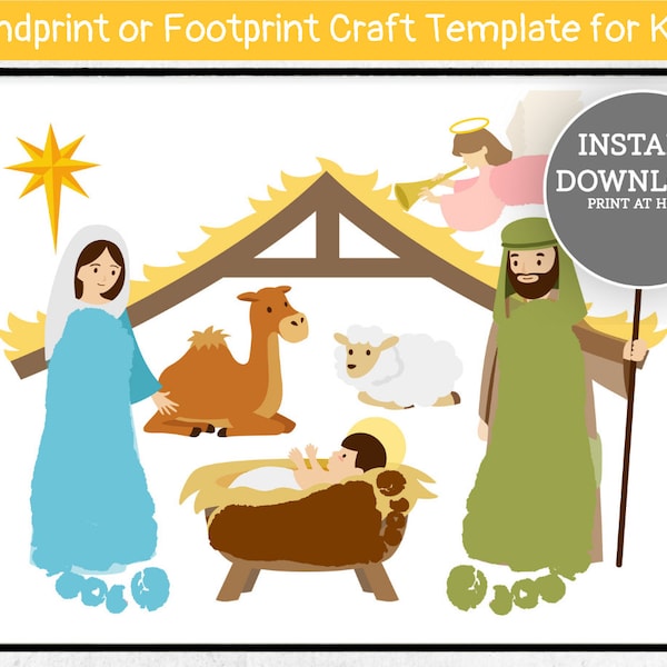 Nativity Handprint Art - Etsy