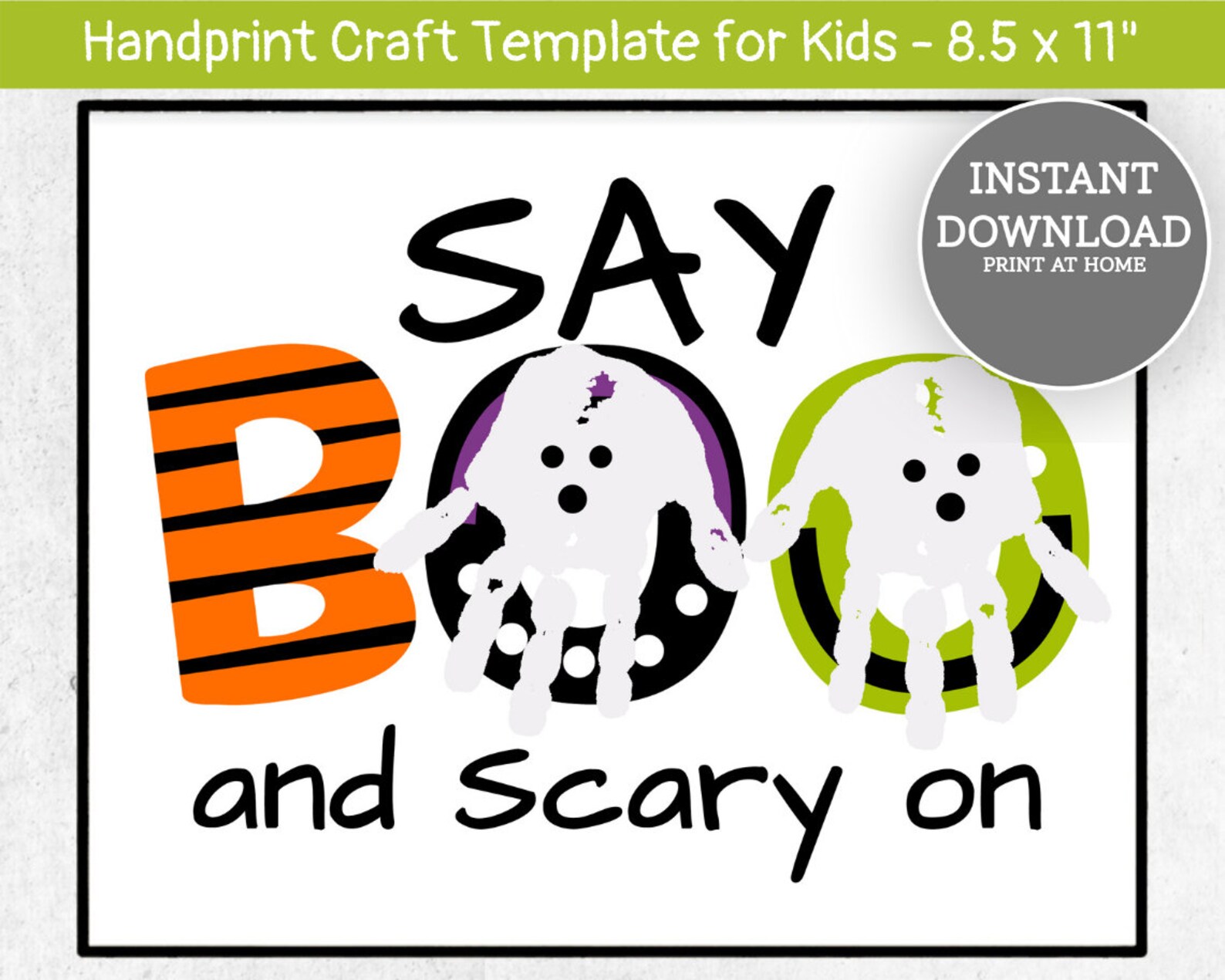 BOO Ghost Printable Halloween Handprint Craft BOO Handprint - Etsy